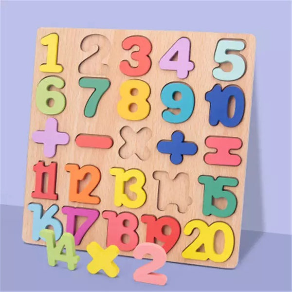 Wooden Number Puzzles, Preschool Educational Learning Board Toys ...